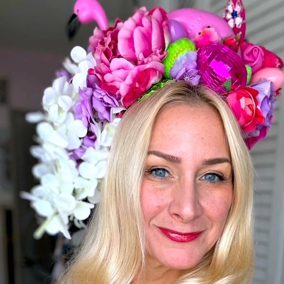 Hand Crafted | Accessories | Handmade Pink Flamingo Floral Detail Fancy ...